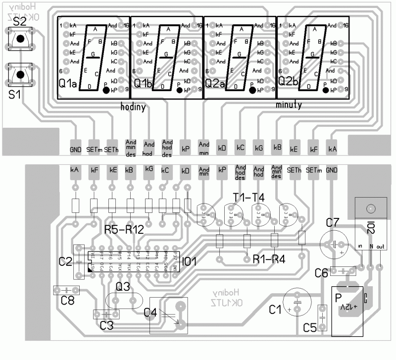Hodiny s AT89C2051 :: OK1JTZ - elektronické konstrukce